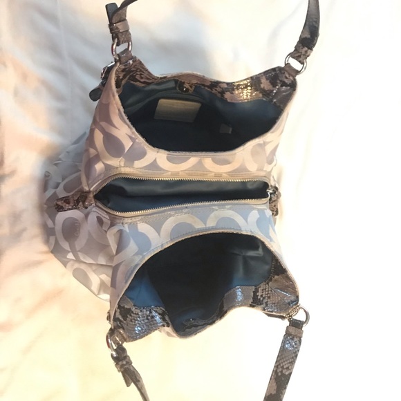 Coach | Bags | Coach Madison Op Art Sateen Maggie Shoulder Bag | Poshmark